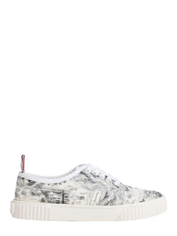 Thom Browne Printed Canvas Sneakers - Charcoal