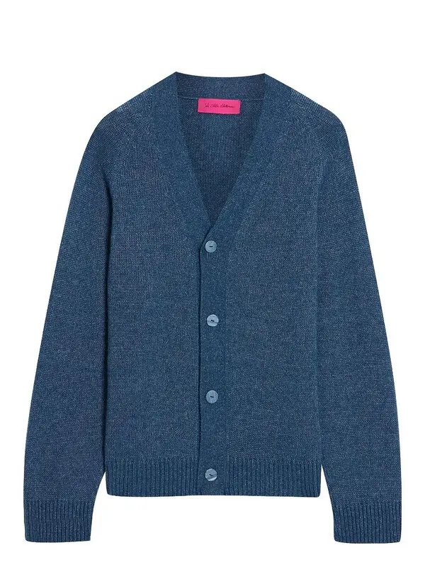 THE ELDER STATESMAN Nimbus Cashmere And Cotton-blend Cardigan - Navy