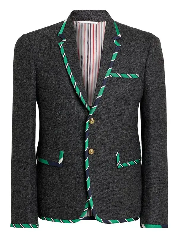 Thom Browne Striped Wool Blazer - Dark Gray