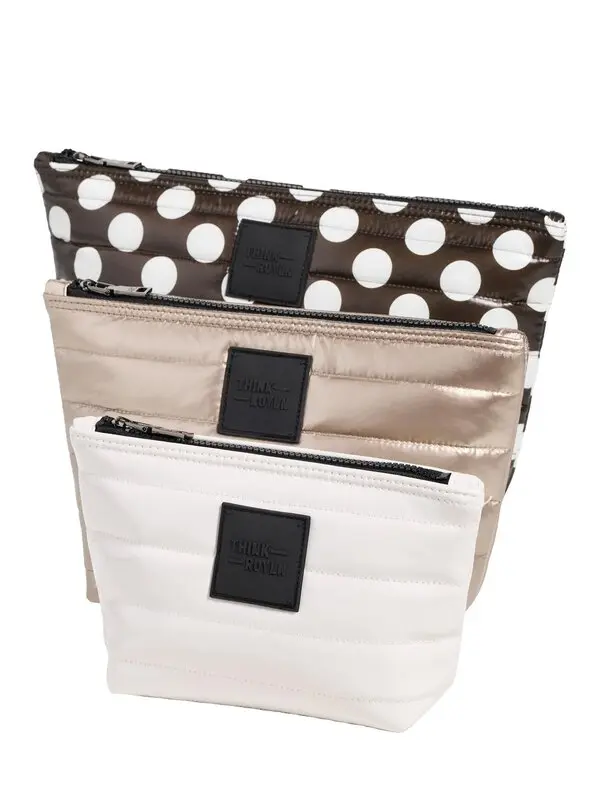 THINK ROYLN Travel Bag Trio - Chocolate Polka Dot