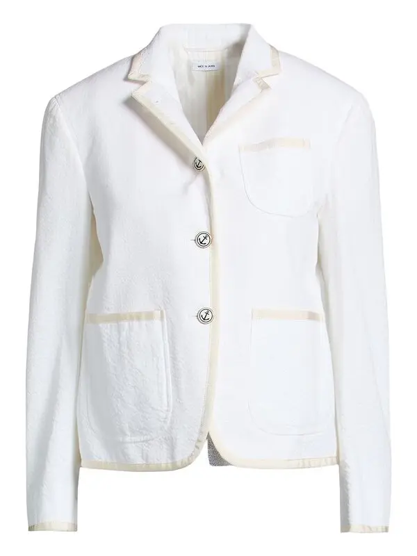 Thom Browne Grosgrain-trimmed Cotton-seersucker Blazer - White