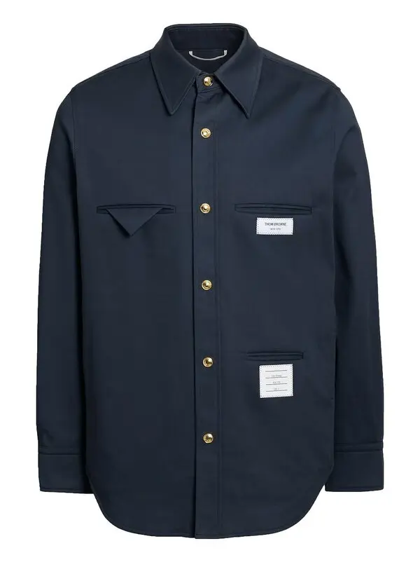Thom Browne Cottontwill Overshirt - Navy