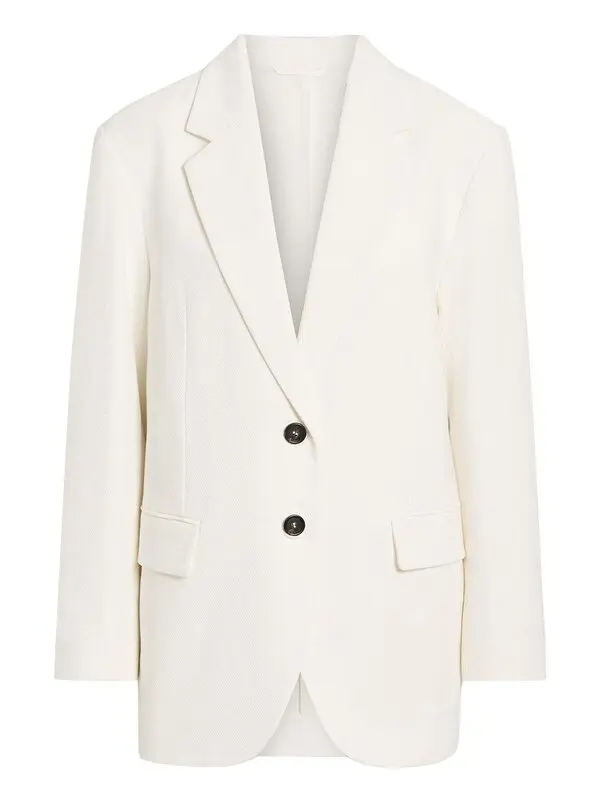 Brunello Cucinelli Cotton And Linen-blend Twill Blazer - Ecru