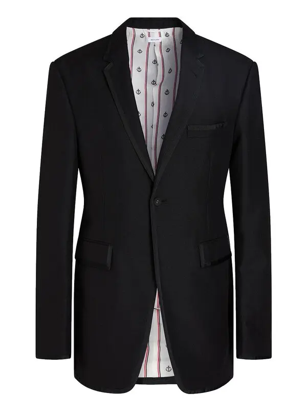 Thom Browne Grain De Poudre Wool Blazer - Black