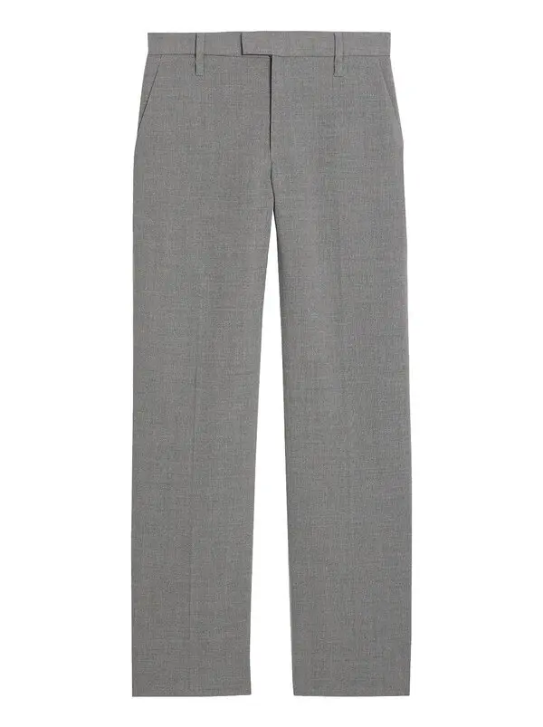 Brunello Cucinelli Grain De Poudre Wool Straight-leg Pants - Gray