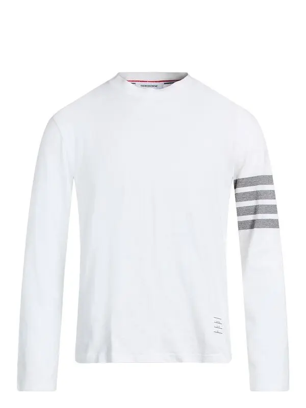 Thom Browne Striped Cottonjersey Tshirt - White