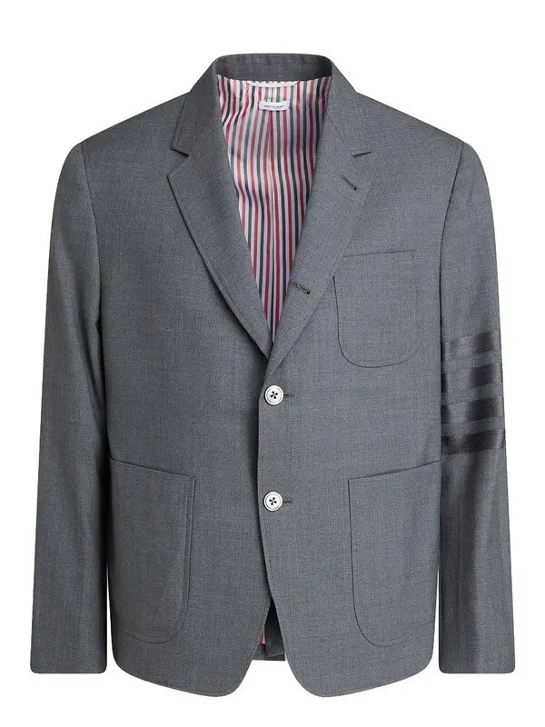Thom Browne Striped Wool Blazer - Dark Gray