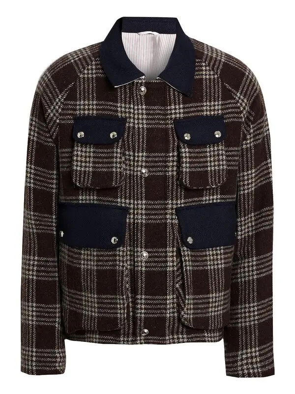 Thom Browne Checked Wool-tweed Jacket - Chocolate