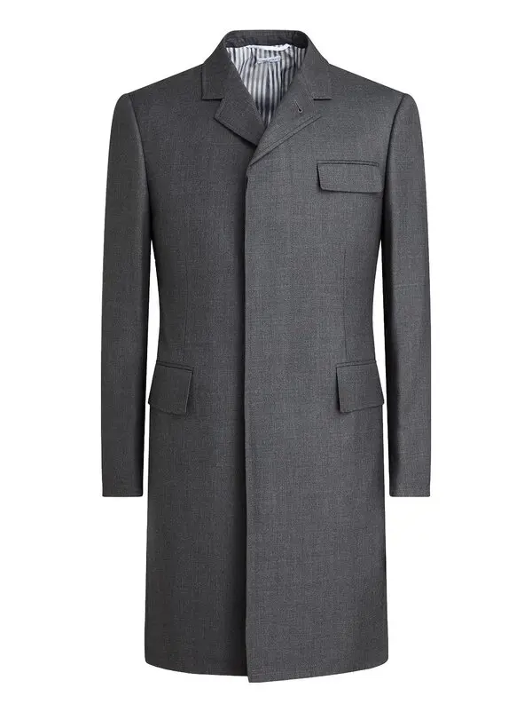 Thom Browne Wool-twill Coat - Dark Gray