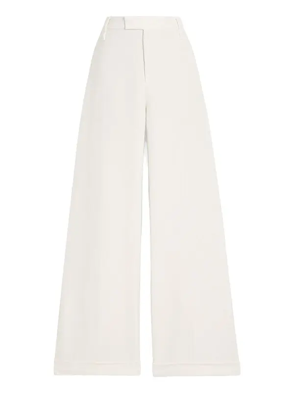 Brunello Cucinelli Cotton And Linen-blend Twill Wide-leg Pants - Off-white