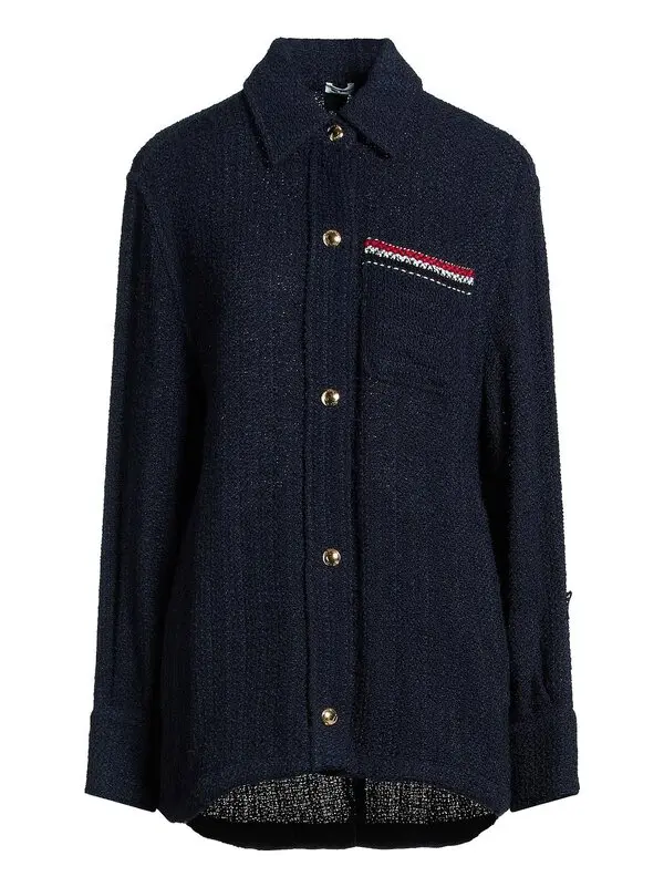 Thom Browne Cotton-blend Tweed Jacket - Navy