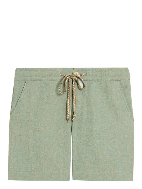 THE ELDER STATESMAN Jacquard Drawstring Shorts - Sage Green