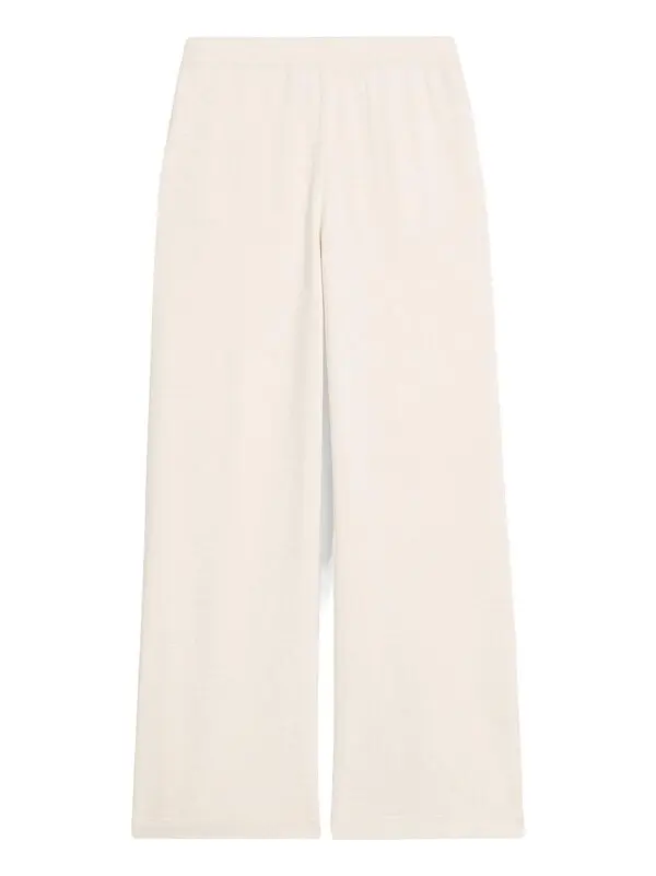 Brunello Cucinelli Wool, Cashmere, And Silk-blend Wide-leg Pants - Ecru
