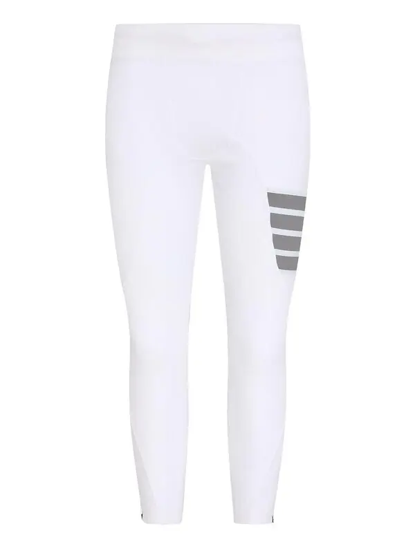 Thom Browne Cropped Striped Stretch Tights - White