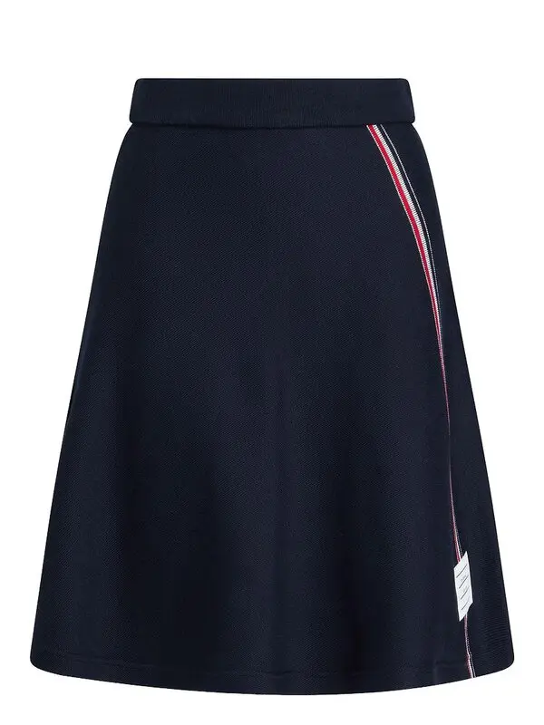 Thom Browne Striped Cotton Skirt - Midnight Blue
