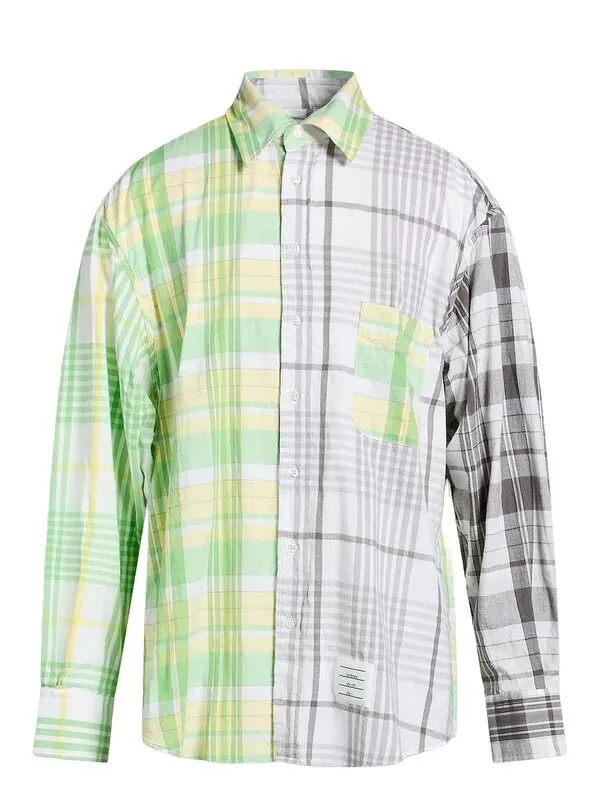 Thom Browne Checked Cotton Shirt - Gray