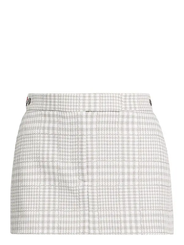 Thom Browne Cotton-tweed Mini Skirt - Gray
