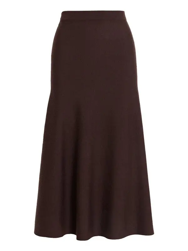Gabriela Hearst Wool, Cashmere, And Silk-blend Midi Skirt - Chocolate
