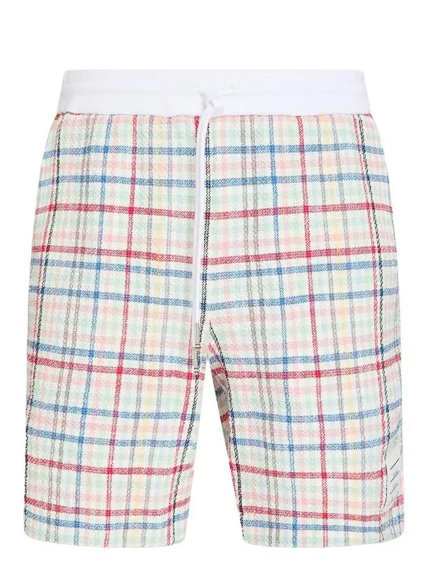 Thom Browne Gingham Cotton-blend Tweed Shorts - White
