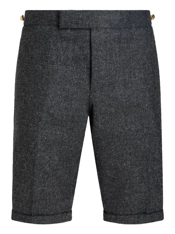 Thom Browne Wool-flannel Shorts - Anthracite