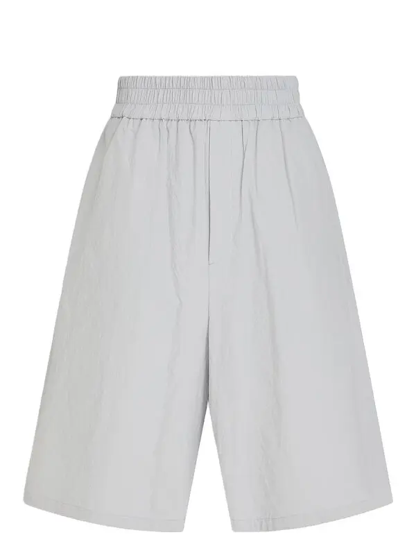 JIL SANDER Crinkled Cotton Shorts - Light Gray