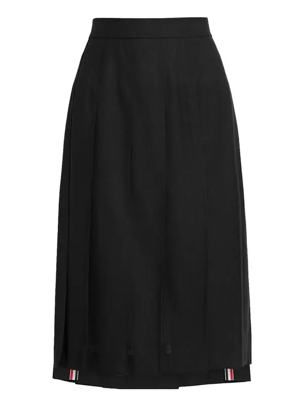 Thom Browne Grain De Poudre Wool Midi Skirt - Black