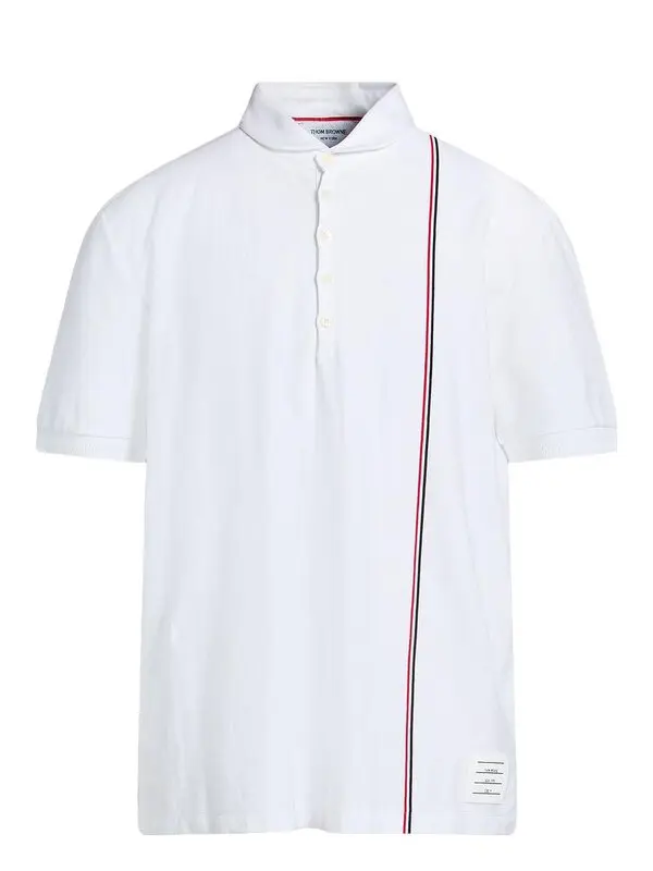 Thom Browne Striped Cottonjersey Polo Shirt - White