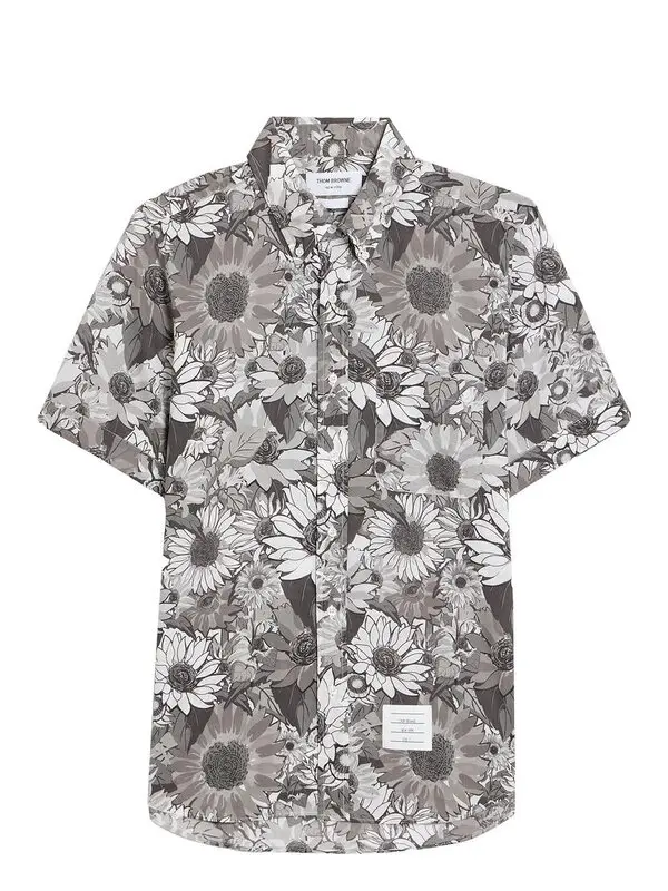 Thom Browne Floralprint Cotton Shirt - Gray