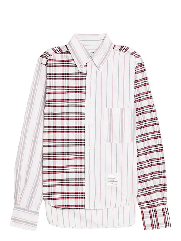 Thom Browne Printed Cotton Oxford Shirt - White