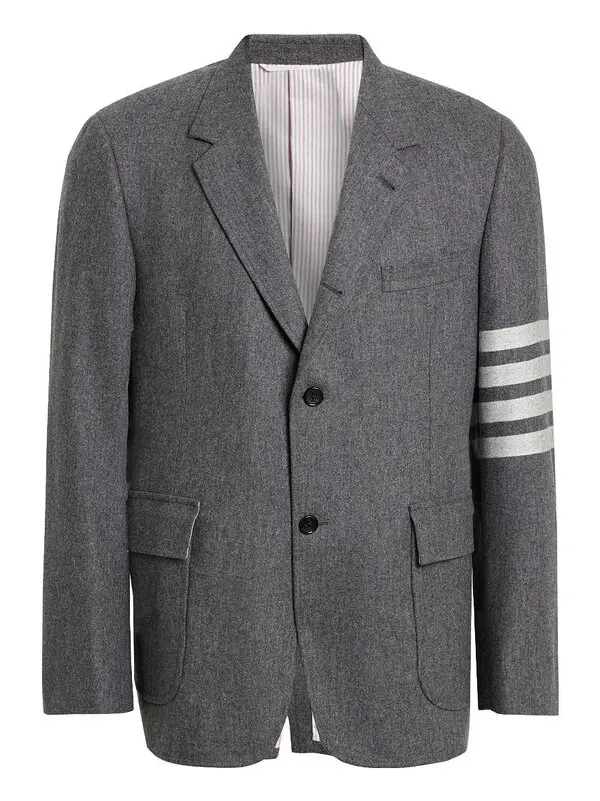 Thom Browne Striped Wool And Cashmereblend Felt Blazer - Anthracite