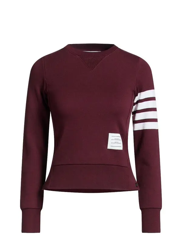 Thom Browne Striped French Cotton-terry Sweatshirt - Merlot