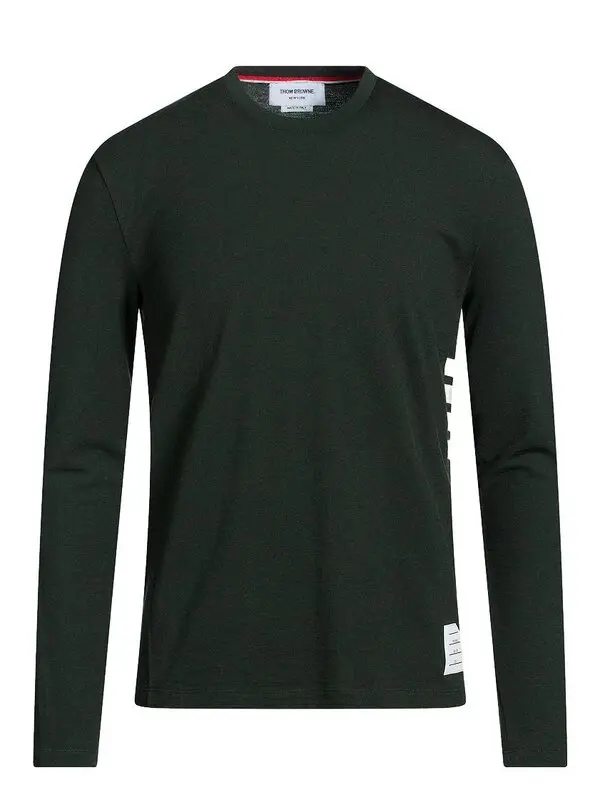 Thom Browne Striped Woolblend Jersey Tshirt - Dark Green