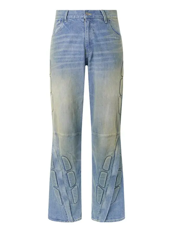 SATOSHI NAKAMOTO Enduro Straight-leg Padded Jeans - Blue