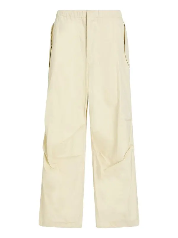 JIL SANDER Crinkled Cotton-poplin Cargo Pants - Cream