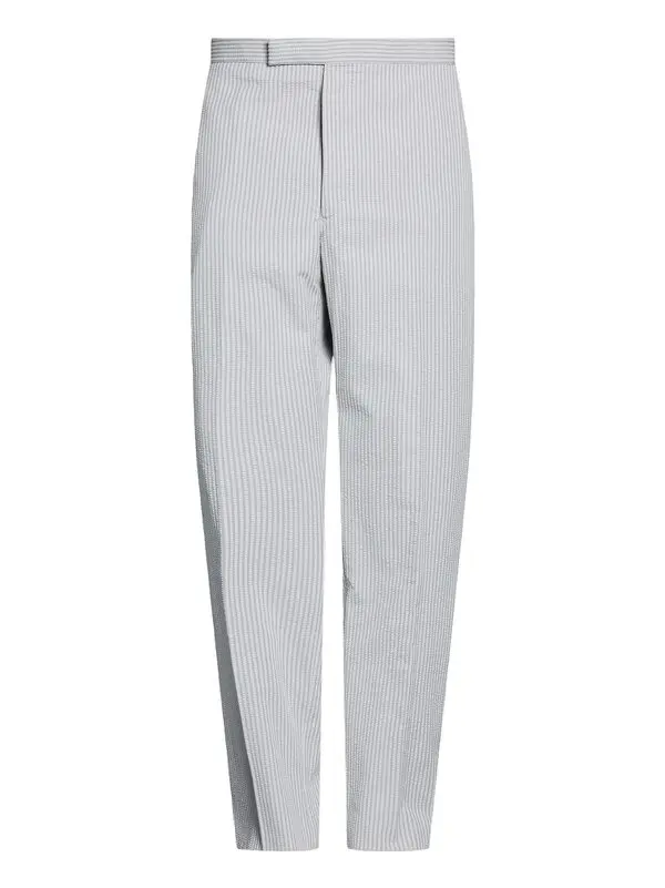 Thom Browne Striped Cottonseersucker Suit Pants - Gray