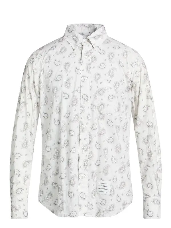 Thom Browne Paisleyprint Cottonpoplin Shirt - Light Gray
