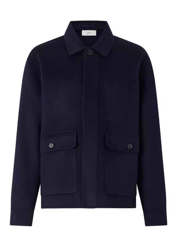 Mr P. Double-faced Cashmere Chore Jacket - Blue
