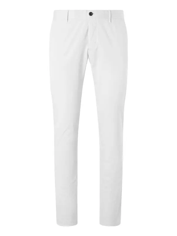 SLOWEAR Slim-fit Tapered Stretch-cotton Gabardine Trousers - Neutrals