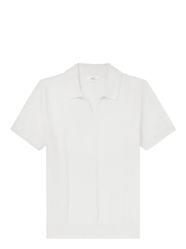 Mr P. Cable-knit Cotton Polo Shirt - Neutrals