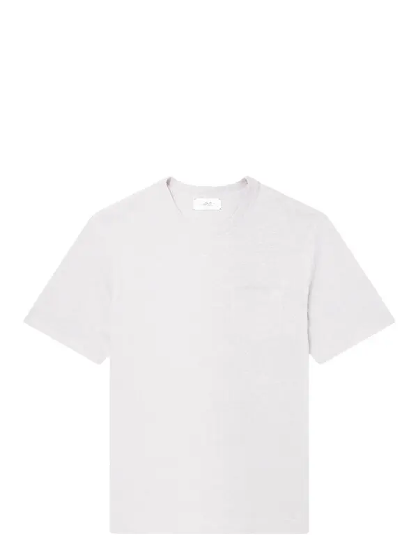 Mr P. Linen And Organic Cotton-blend T-shirt - Gray