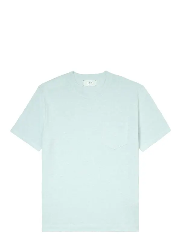 Mr P. Linen And Organic Cotton-blend T-shirt - Blue