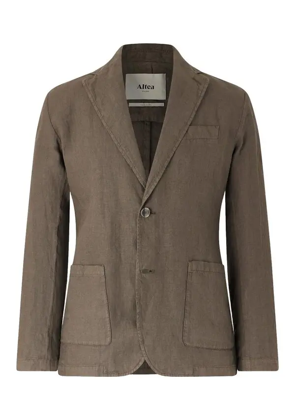 Altea Aaron Garment-dyed Linen Blazer - Green