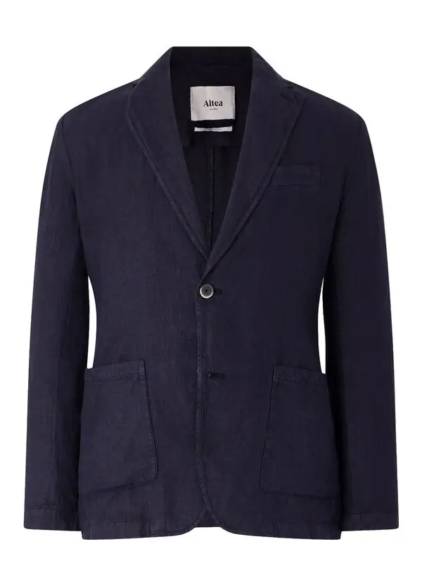 Altea Aaron Garment-dyed Linen Blazer - Blue