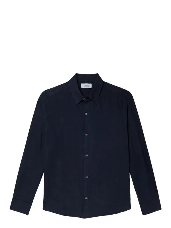 Mr P. Garment-dyed Linen Shirt - Blue