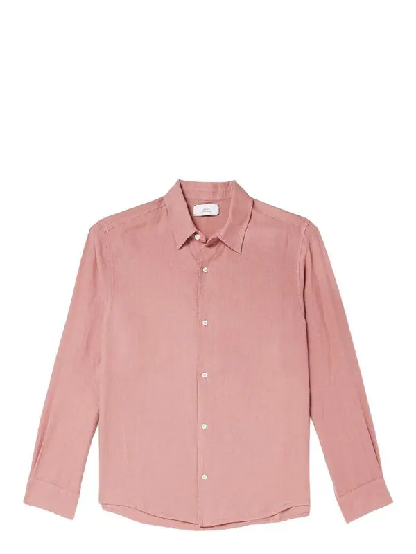 Mr P. Garment-dyed Linen Shirt - Pink