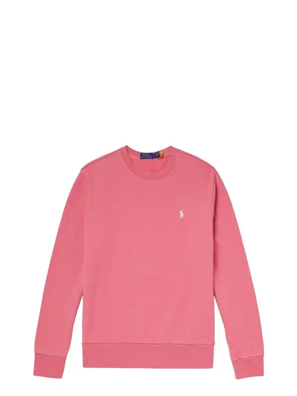 Polo Ralph Lauren Logo-embroidered Cotton-jersey Sweatshirt - Pink