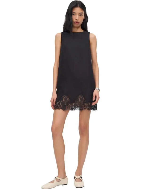 REFORMATION Jessalyn Linen Mini Dress - Black