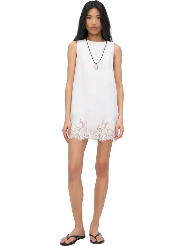 REFORMATION Jessalyn Linen Mini Dress - Ivory