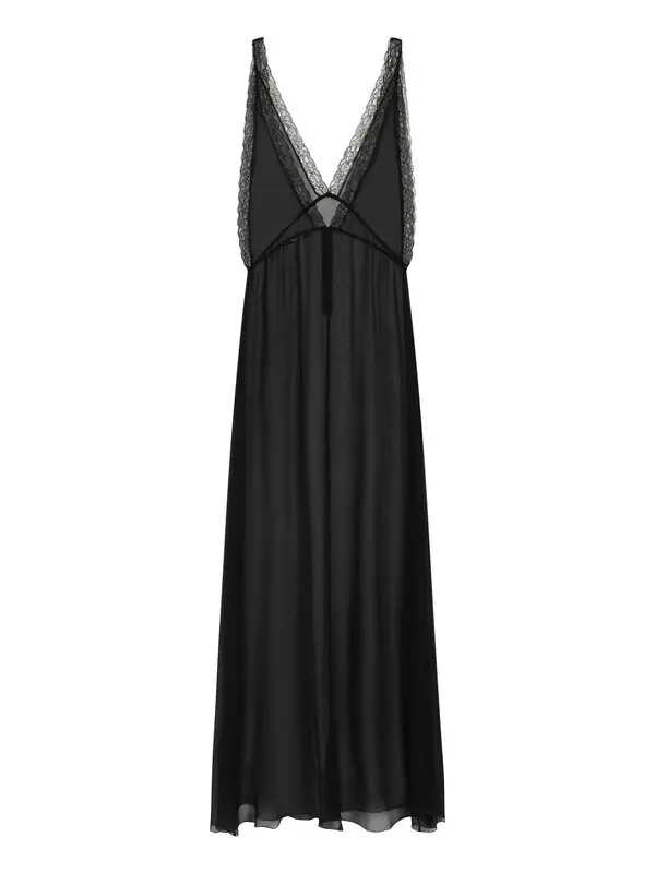 Dolce & Gabbana Long Chiffon Dress - Black