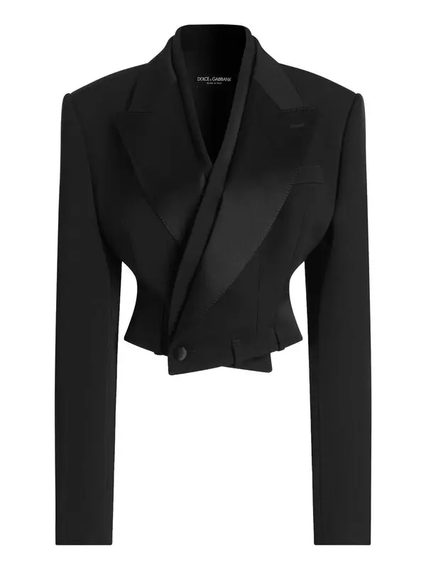 Dolce & Gabbana Sicilia Double-breasted Wool Gabardine Jacket - Black